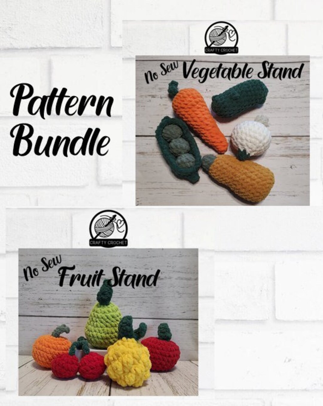 No Sew Fruit & Vegetable Pattern Bundle - Etsy