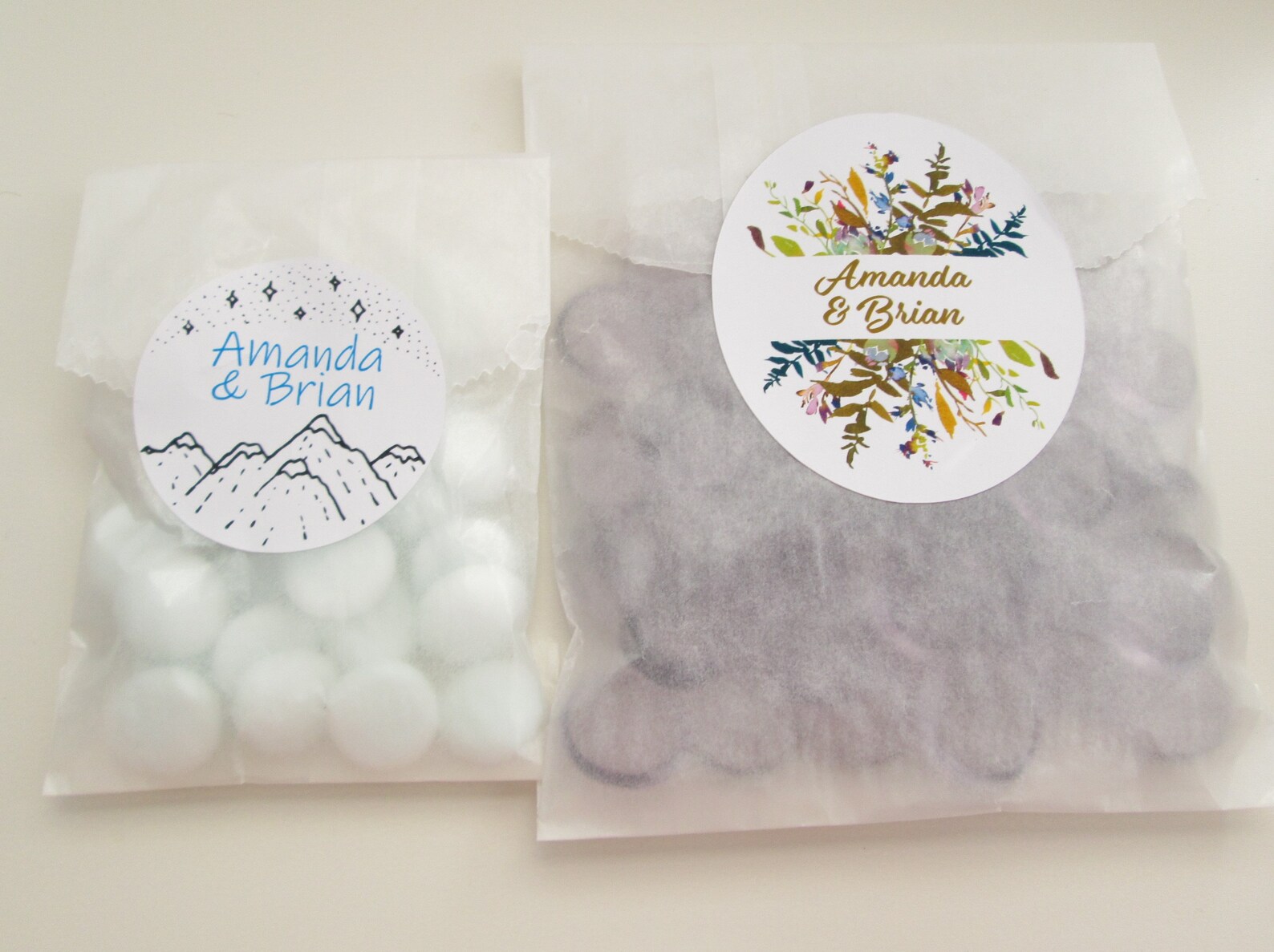 Custom Blue Opalescent Monogram Wedding Stickers / Shower | Etsy