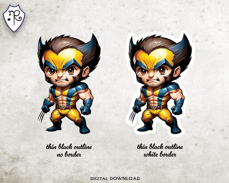 Chibi Stickers - Wolverine Thor Venom - SVG PNG JPG - Printable Digital ...