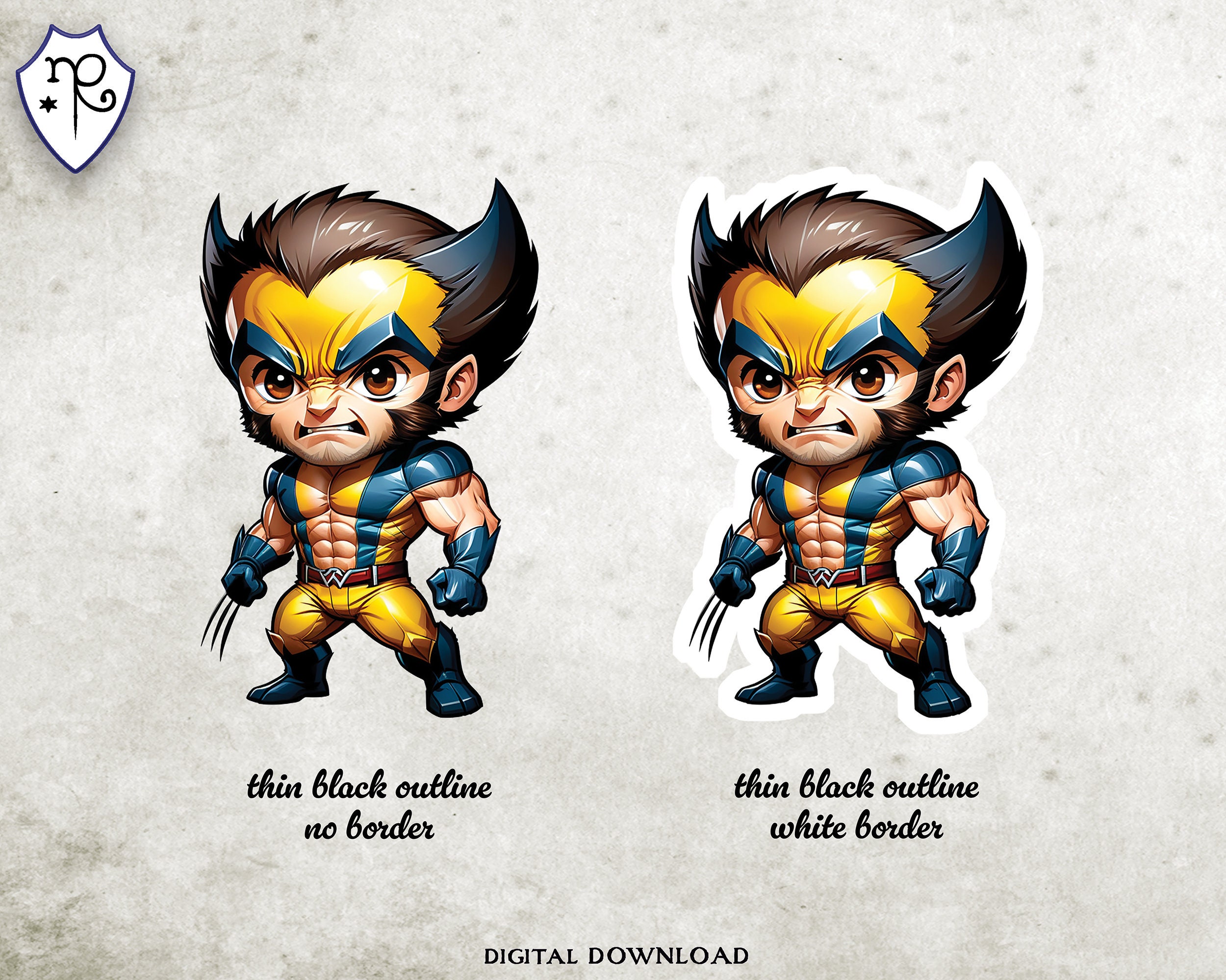 Chibi Stickers Wolverine Thor Venom SVG PNG JPG Printable Digital File ...