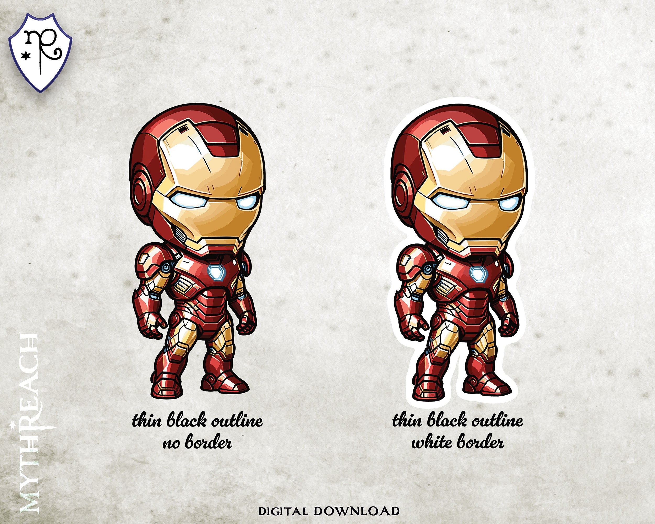 Chibi Stickers - Iron Man Captain America - SVG PNG JPG - Printable ...