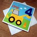 Personalised Digger 1st 2nd 3rd 4th 5th Birthday Card - Any Age/any ...