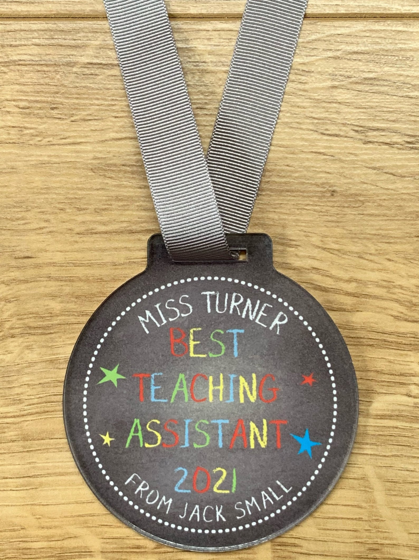 Personalised Best Teacher Medal Best Teaching Assistant - Etsy