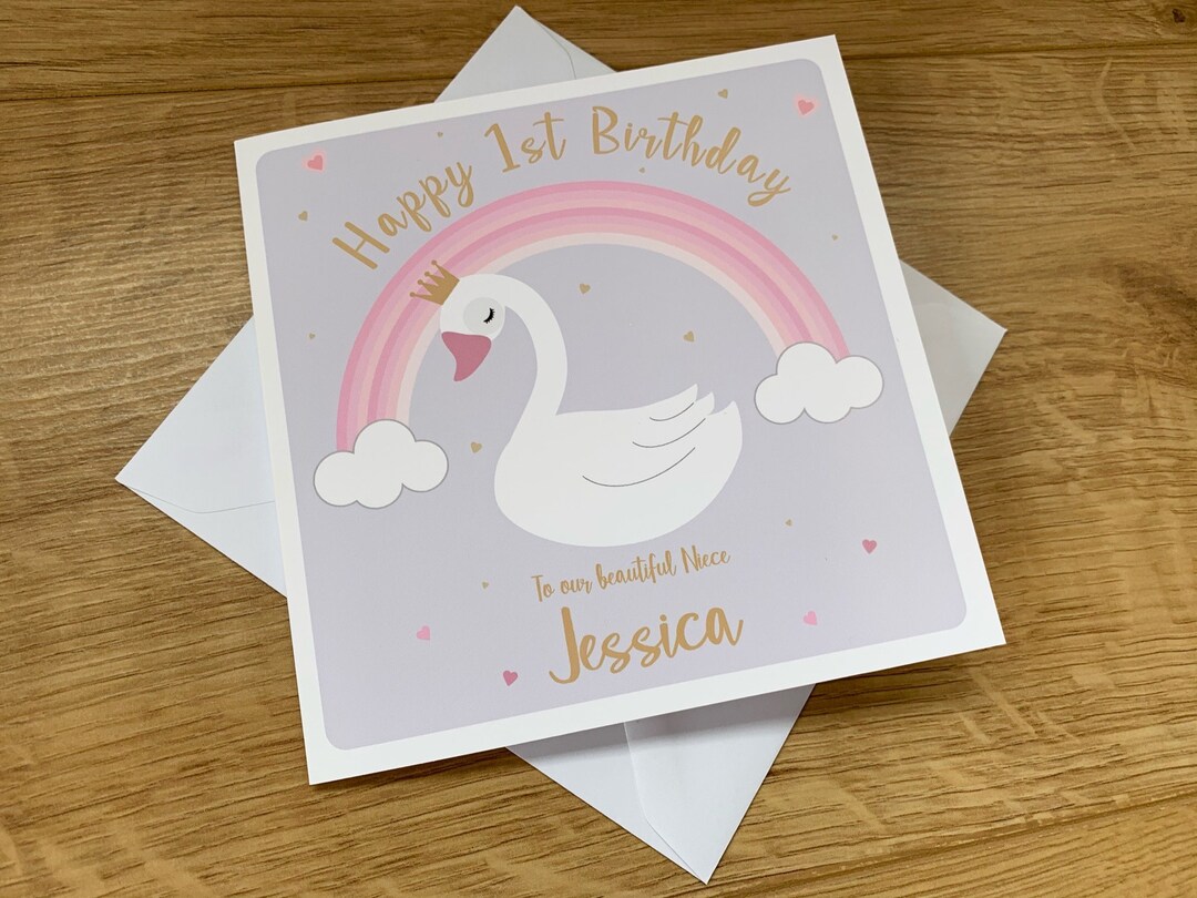 Personalised Swan Birthday Card 1st 2nd 3rd 4th 5th Any - Etsy