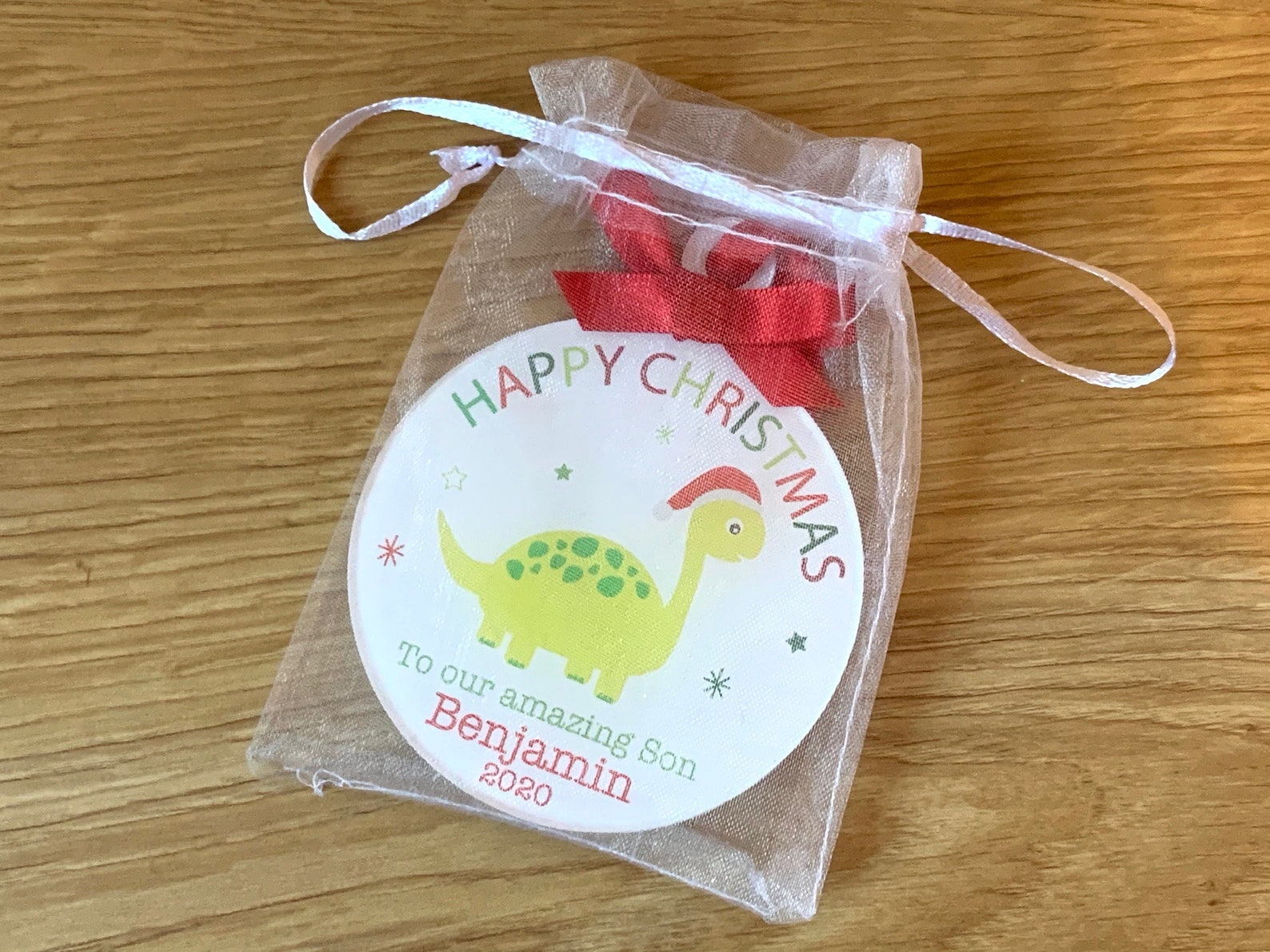 Personalised Dinosaur Christmas Xmas Bauble Son Daughter Grandson ...