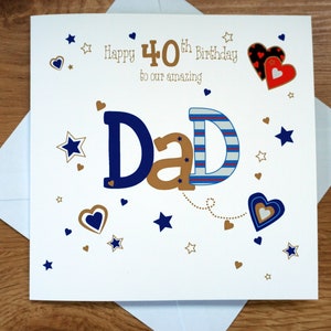 Personalised DADDY DAD 40TH Birthday Card - Any Age/any Name/any ...