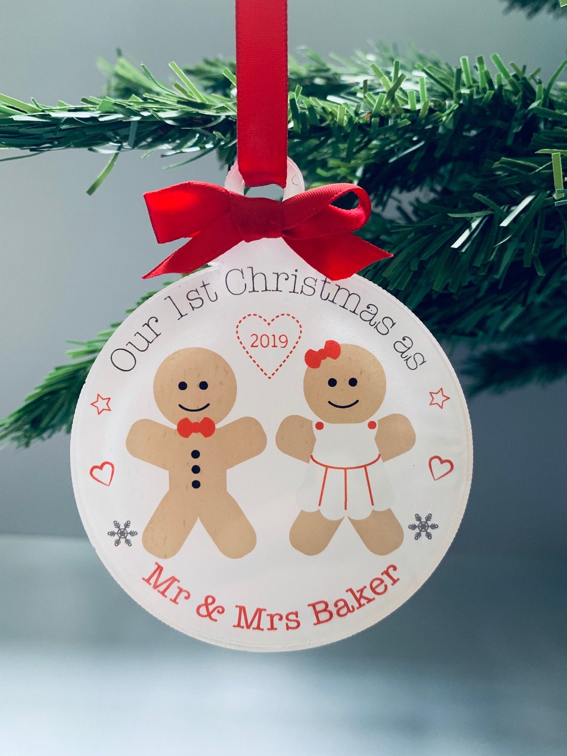Personalised Our First 1st Christmas Mr and Mrs Gingerbread | Etsy