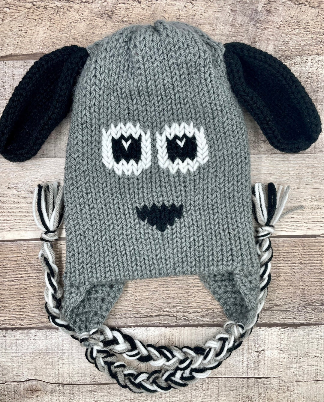 Kids Animal Hats, Knitted Puppy Dog Beanie Hat With Ear Flaps and ...