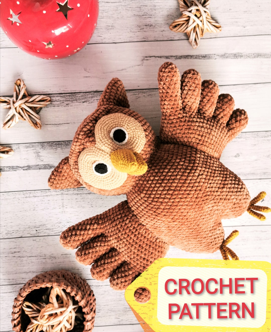 PATTERN Plush Owl Crochet Toy PDF Pattern, Stuffed OWL Amigurumi ...