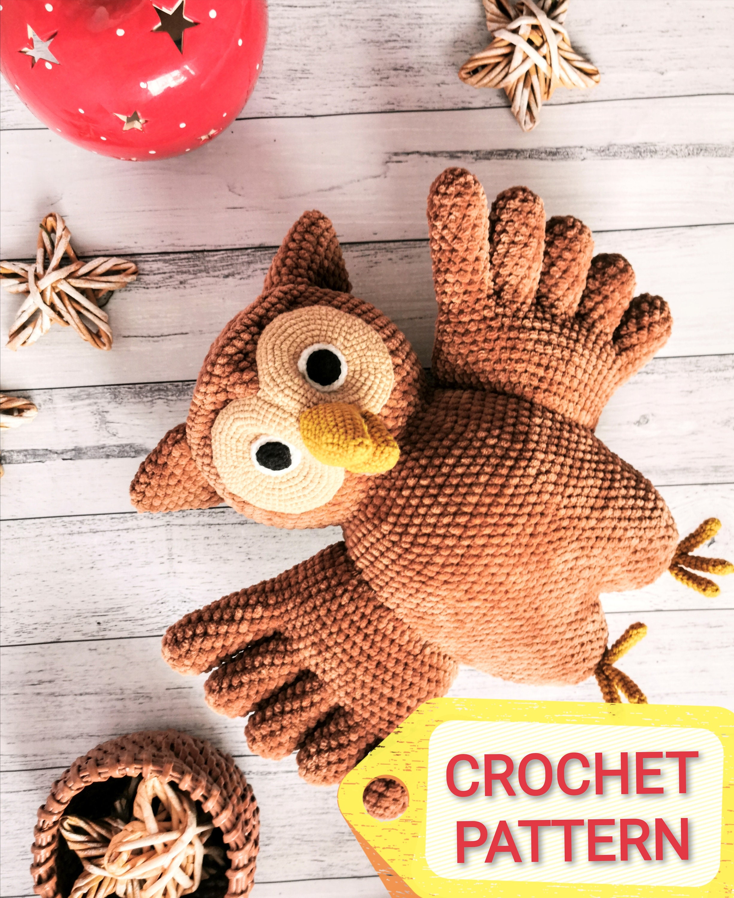 PATTERN Plush Owl Crochet Toy PDF Pattern, Stuffed OWL Amigurumi ...