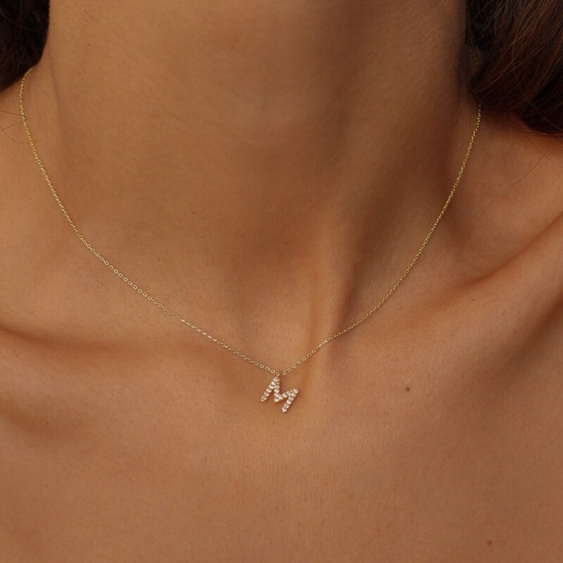 M Necklace - Etsy