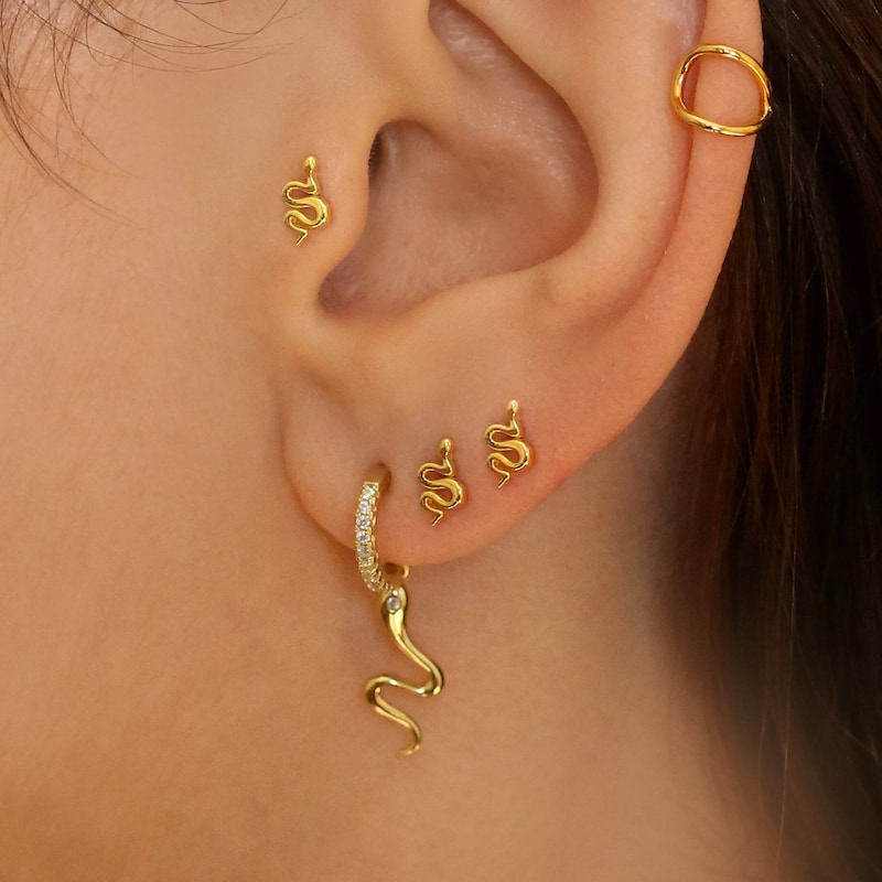 Snake Stud Earrings - Etsy