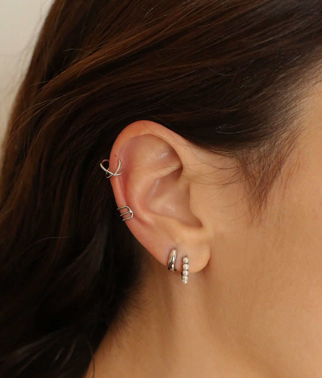 Fake Ear Cuff, No Pierced Ear Cuff, Silver Ear Cuff No Piercing, Fake ...