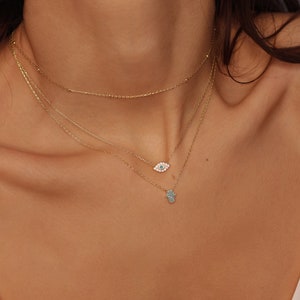 Evil Eye Crystal Necklace, Hamsa Hand Necklace, Gold Chocker Necklace ...