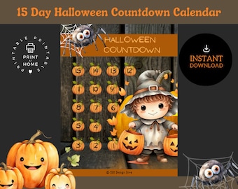 Printable Halloween Countdown Calendar - Etsy
