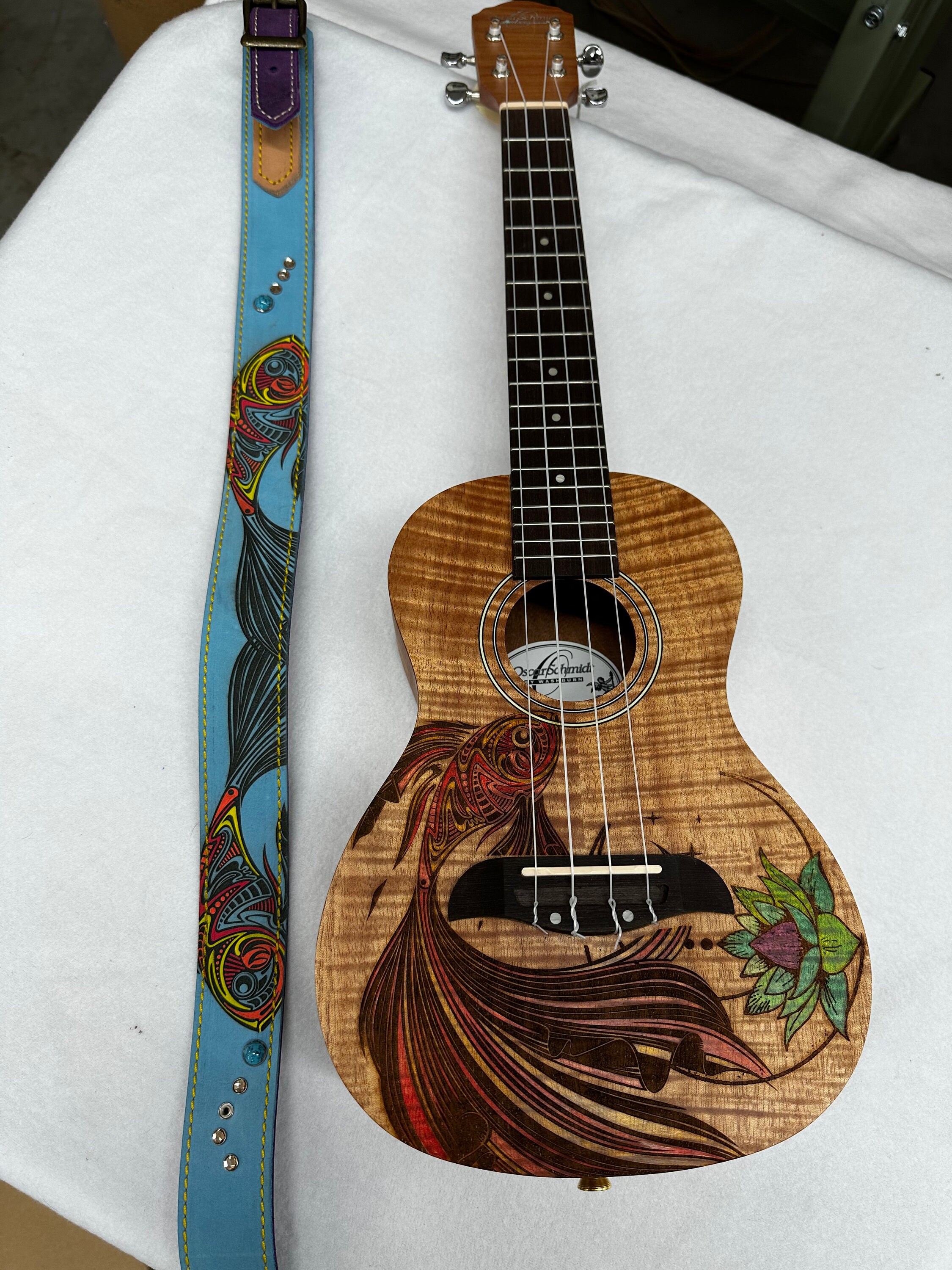 Engraved "goldfish" Ukulele W/shoulder Strap - Etsy