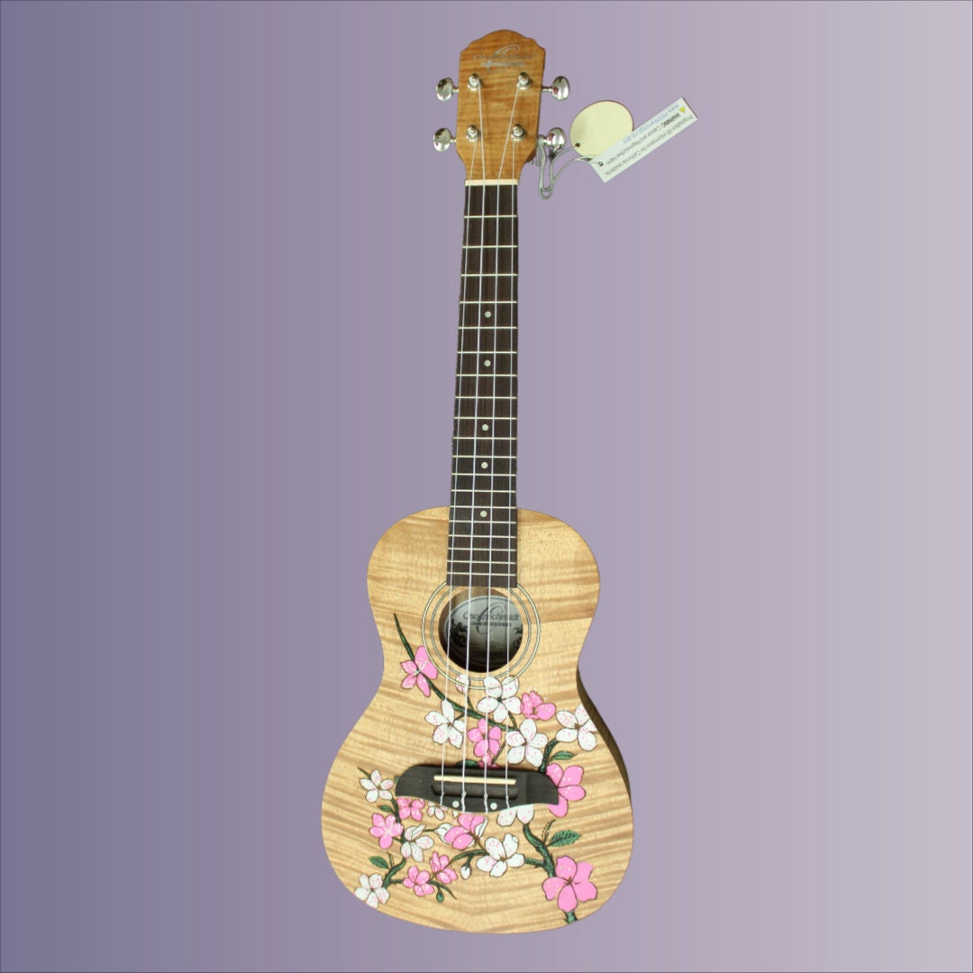 Engraved "japanese Flower" Ukulele W/shoulder Strap - Etsy