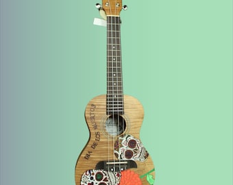 Engraved happy Flower Ukulele W/shoulder Strap - Etsy