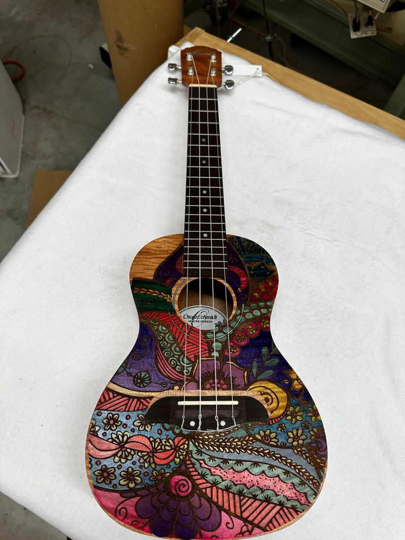 Engraved "abstract Design" Ukulele - Etsy