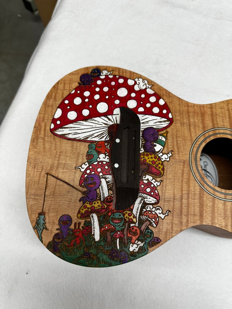 Engraved "happy Mushroom" Ukulele - Etsy
