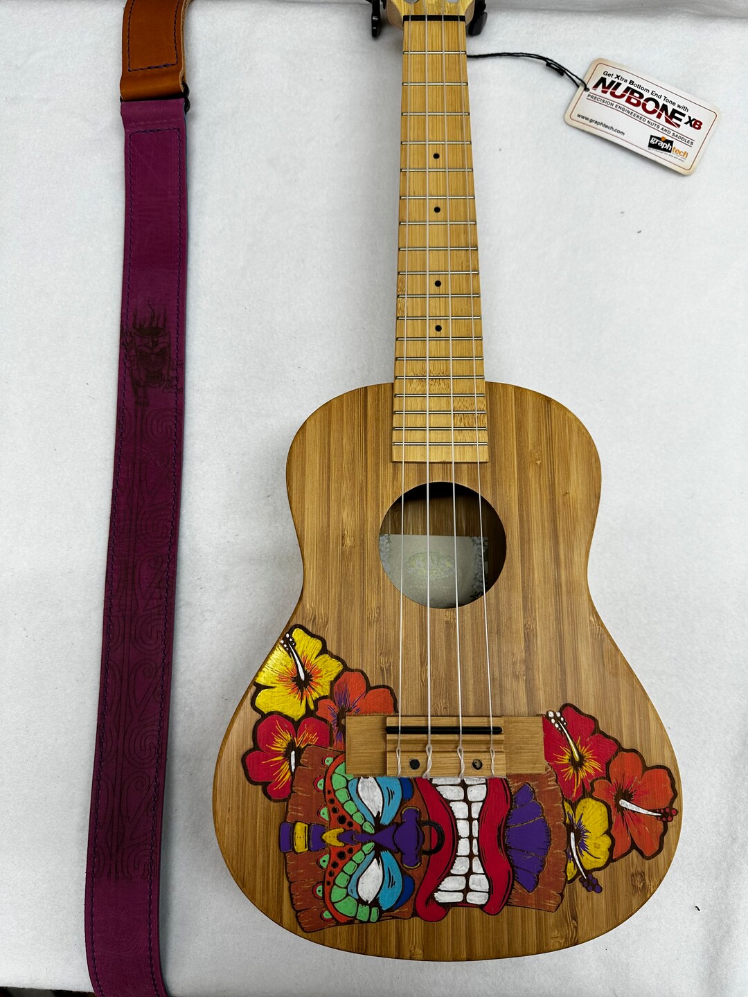 Engraved "tiki" Ukulele W/shoulder Strap - Etsy