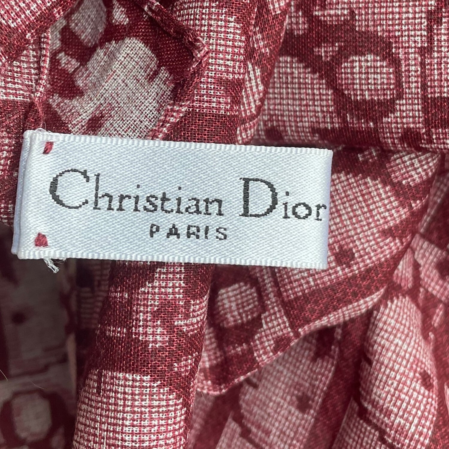 Dior Scarf Authentic Dior Monogram Cotton Scarf in Maroon - Etsy