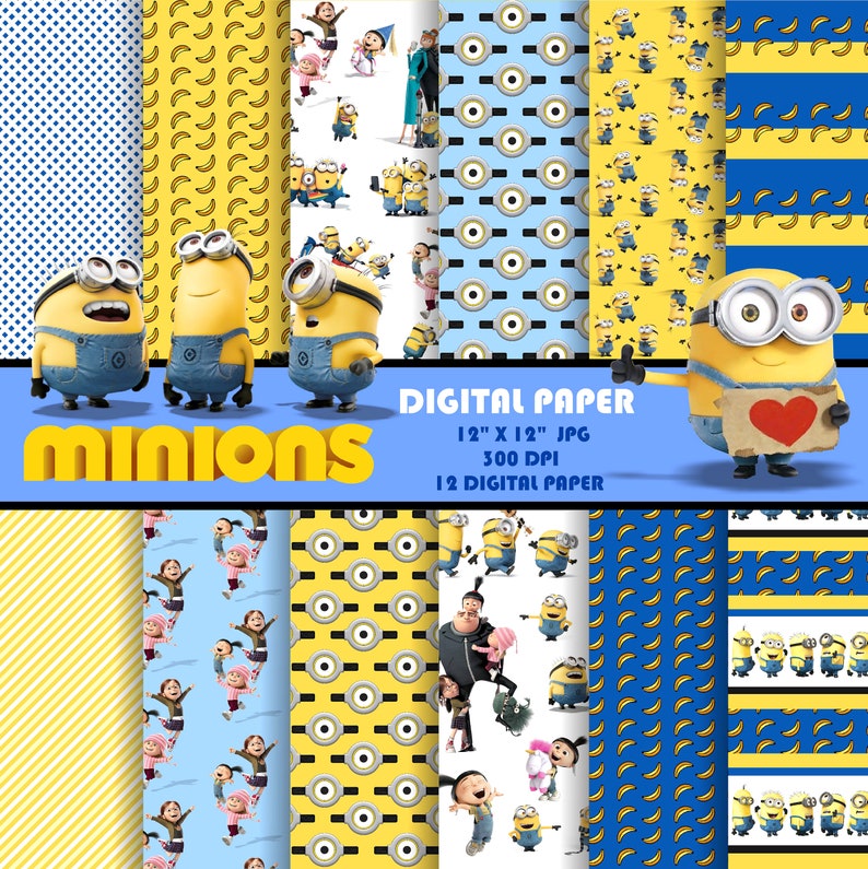Minions Digital Paper Minions Minions Printable Minions | Etsy