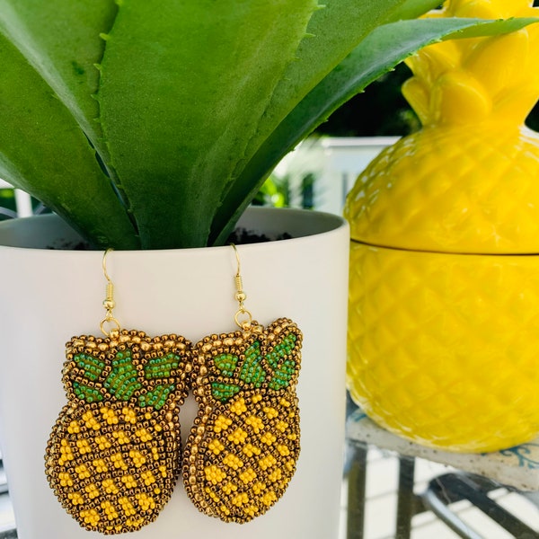 Pineapple Earrings - Etsy