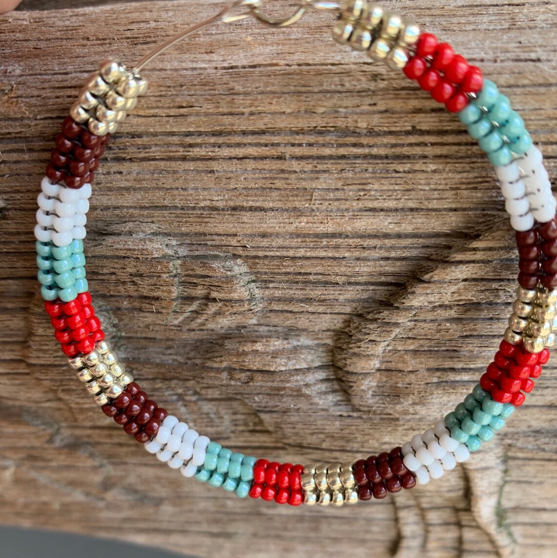 Bohemian Native American Inspired Beaded Hoops - Etsy