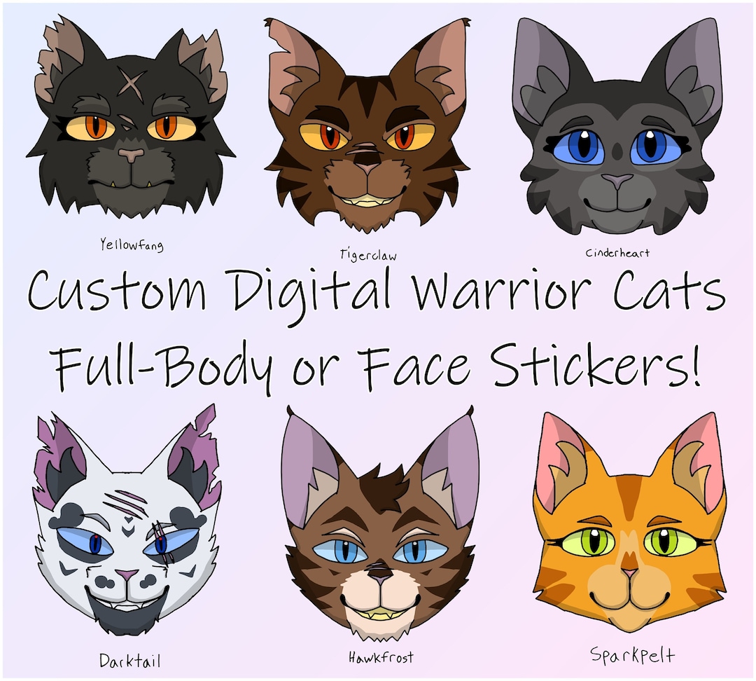 Custom Warrior Cats DIGITAL (PNG) Stickers! Any Canon Character From ...