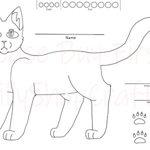 Cat / Warrior Cats / OC Reference Sheet Base Pack - Includes 8 Digital Bases - Etsy
