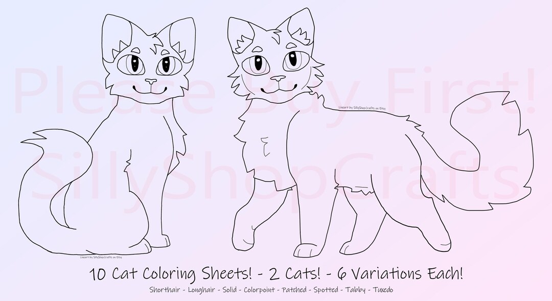 Cat / Warrior Cats / Oc Reference Sheet Base - INSTANT DOWNLOAD ...