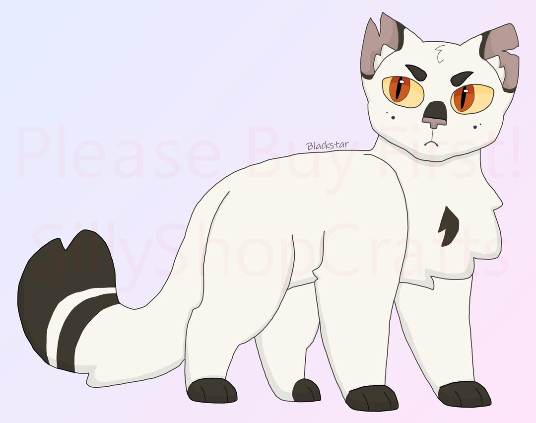 Blackstar - Warrior Cats PNG - Digital Sticker / Cake Topper / Gift ...