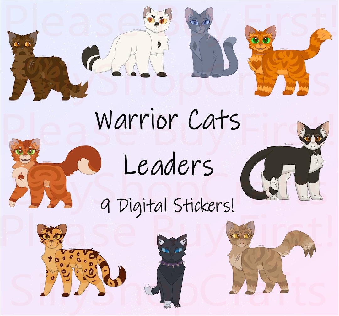 Warrior Cats Stickers: Clan Leaders Pngs - Full Body - (instant ...