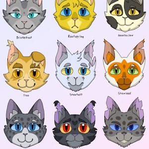 Warrior Cats Digital Stickers INSTANT DOWNLOAD Value Pack: Last 3 Arcs! (includes 27 Stickers ...