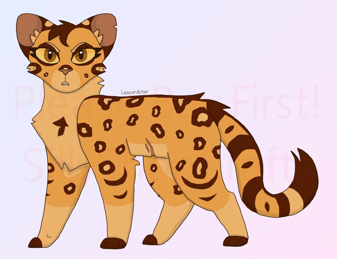 Leopardstar - Warrior Cats PNG - Digital Sticker - Cake Topper ...