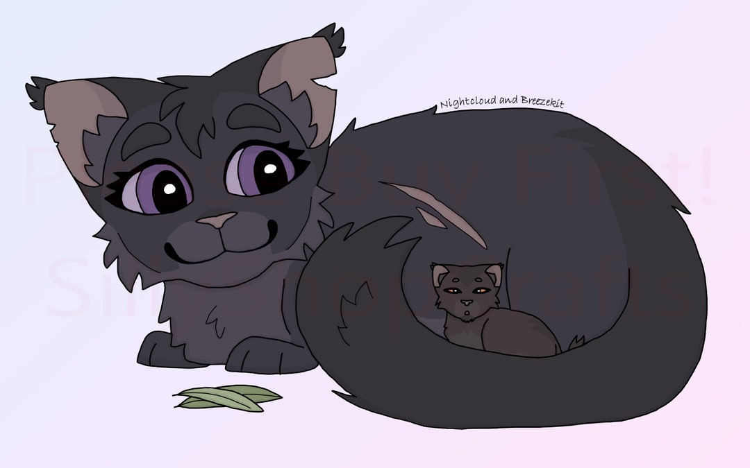 Nightcloud and Breezekit - Warrior Cats PNG - Digital Sticker / Cake ...