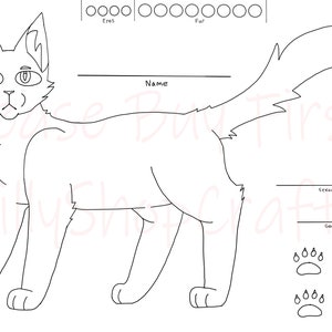 Cat / Warrior Cats / OC Reference Sheet Base Pack - Includes 8 Digital ...