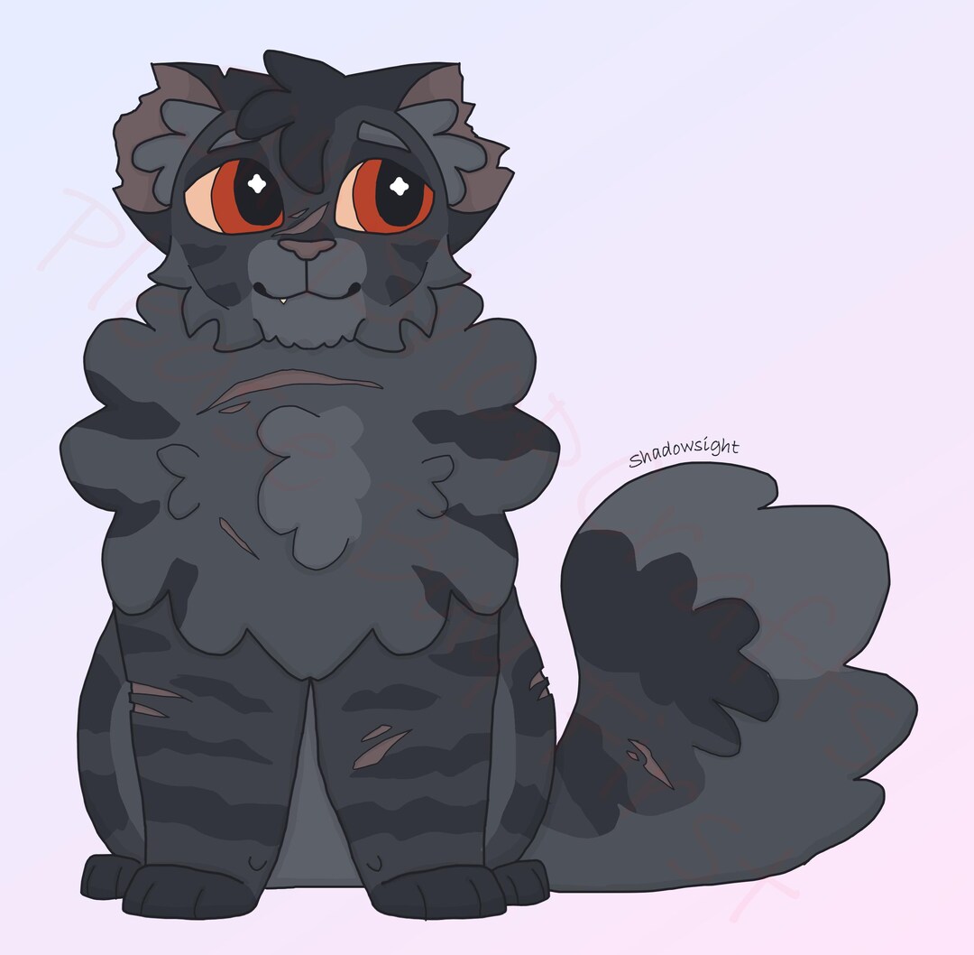 Shadowsight - Warrior Cats Printable PNG Sticker: Cake Topper, Gift ...