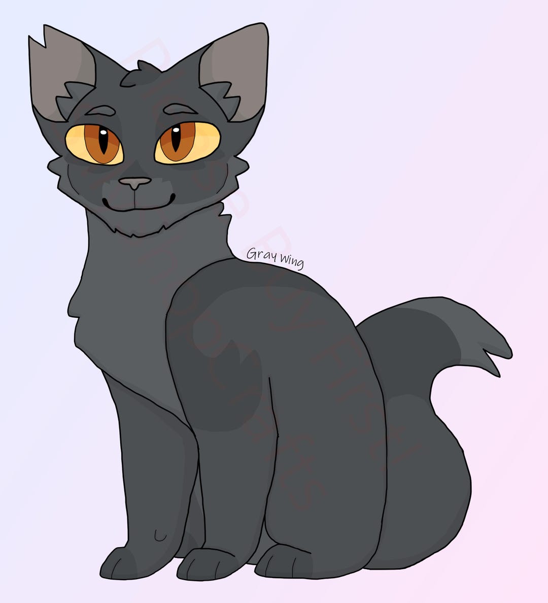 Gray Wing - Warrior Cats PNG - Digital Sticker - Cake Topper - Birthday ...