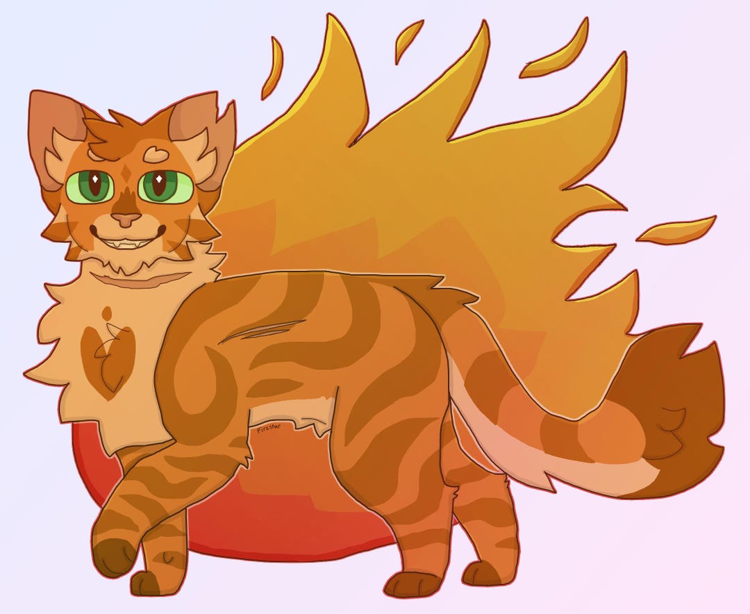 Firestar's Flame - Warrior Cats PNG - Digital Sticker / Cake Topper ...