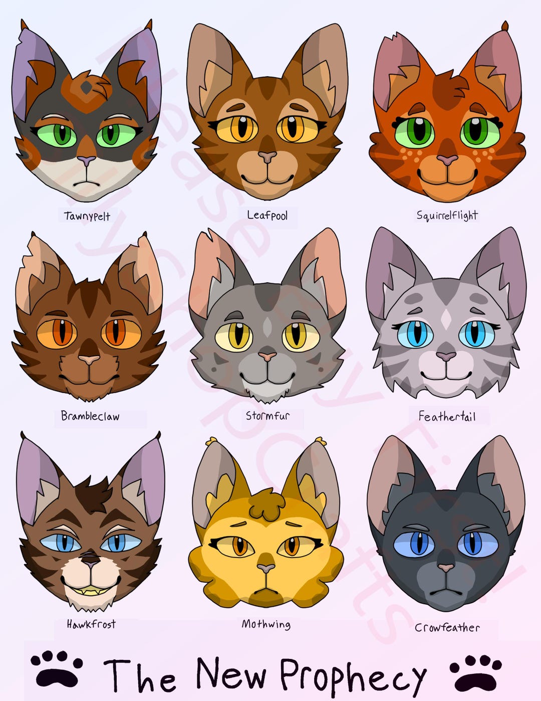 Warrior Cats Stickers: the New Prophecy Character Pngs (digital ...