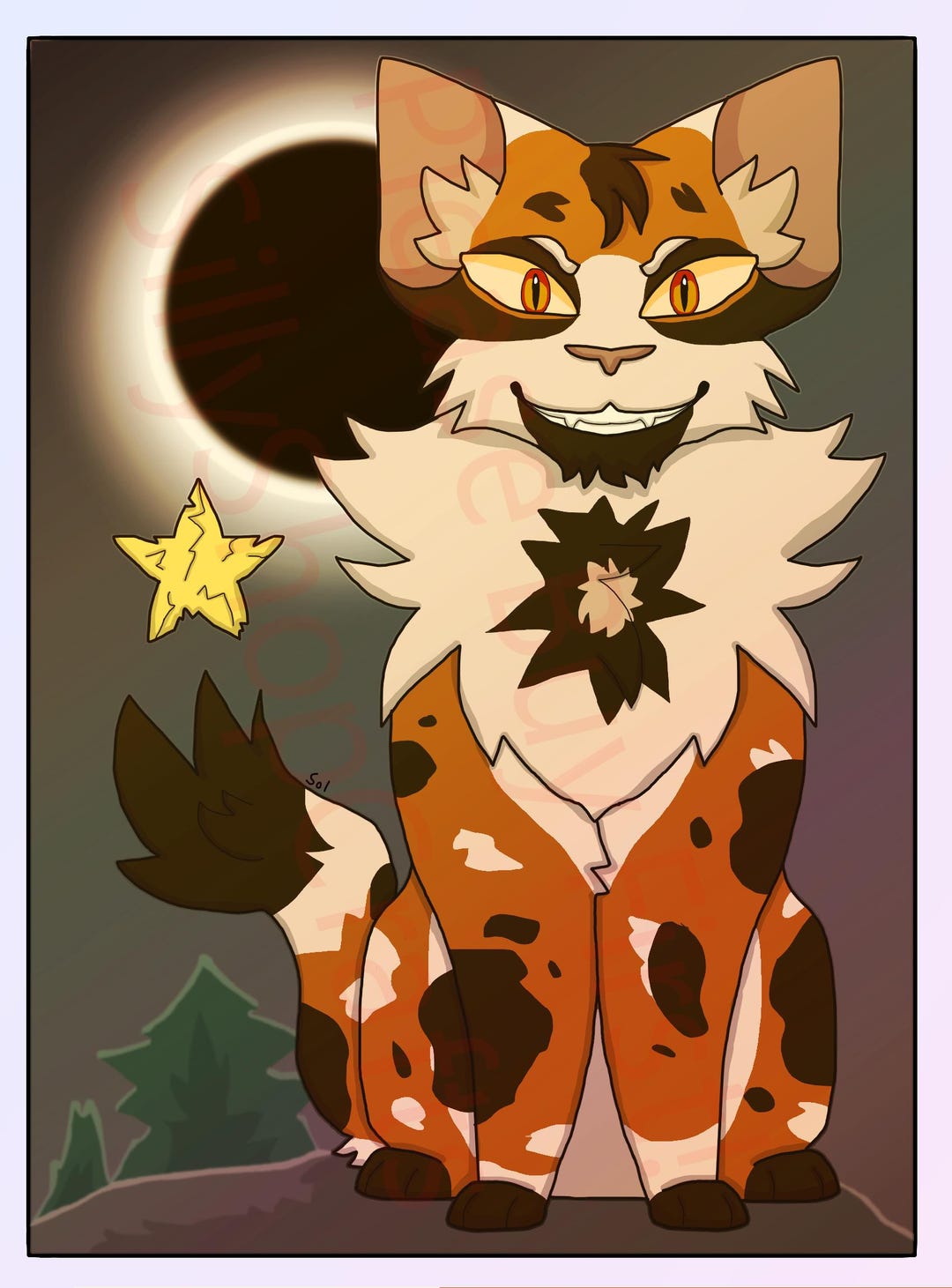 Sol and the Eclipse - Warrior Cats PNG - Digital Sticker / Cake Topper / Gift / Instant Download ...