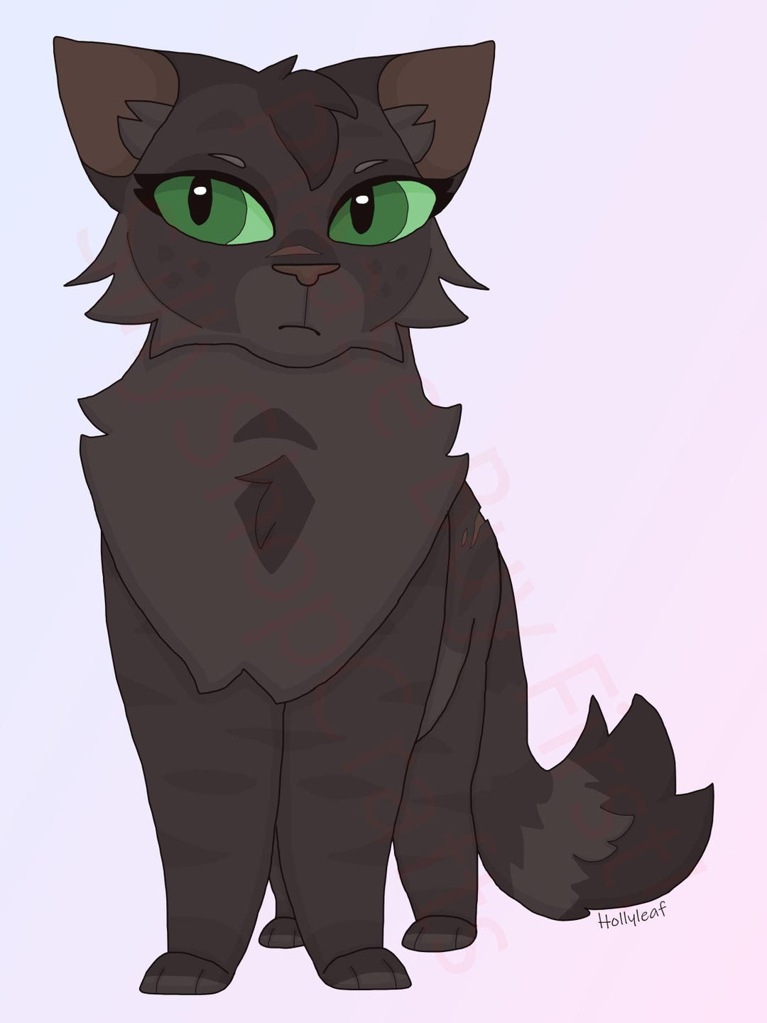 Hollyleaf - Warrior Cats PNG - Digital Sticker / Cake Topper / Gift ...