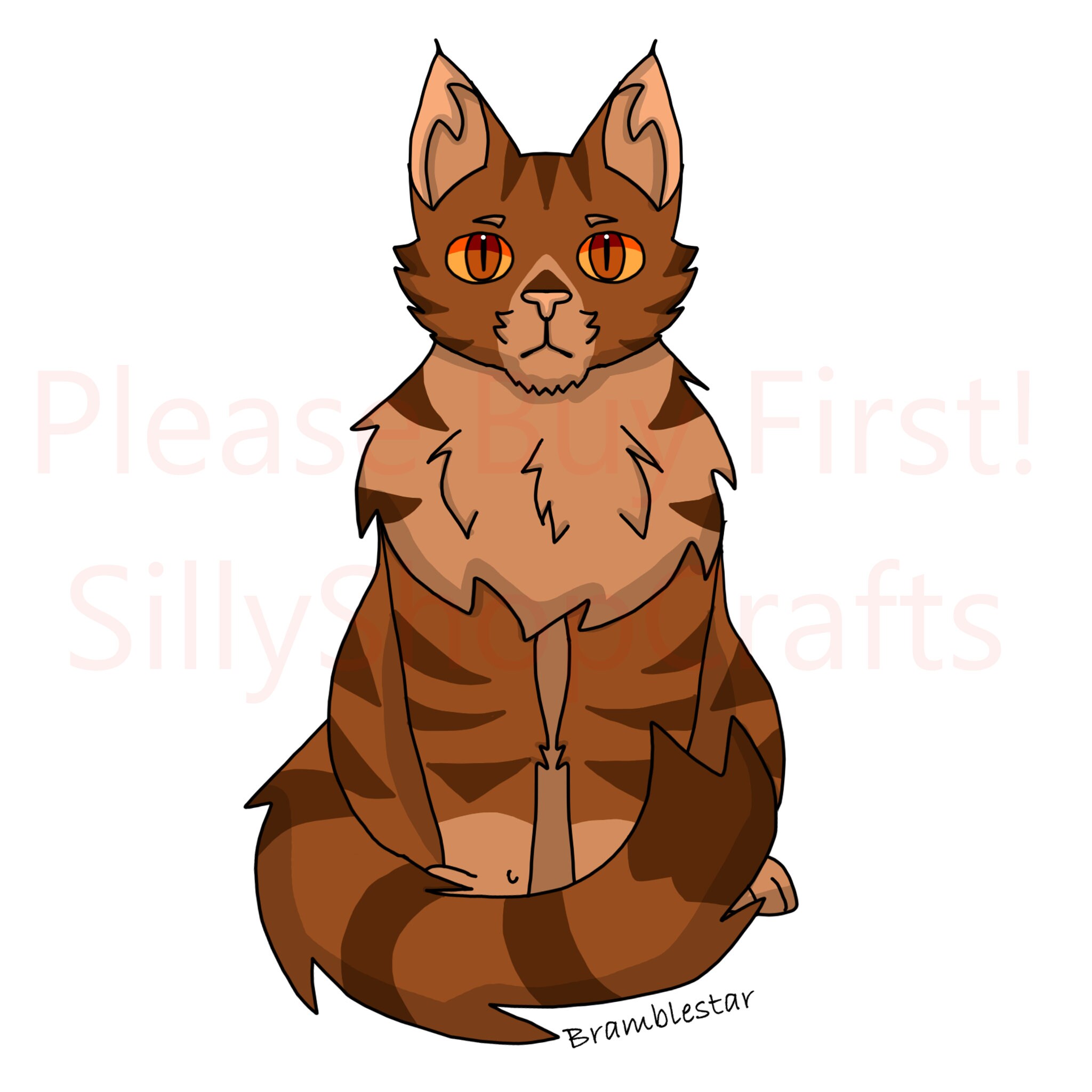 Warrior Cats Stickers: Clan Leaders Pngs - Thunderclan - (instant ...