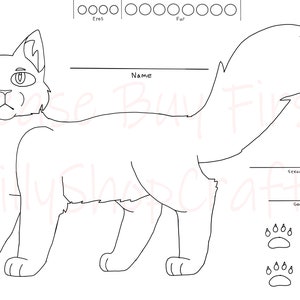 Cat / Warrior Cats / OC Reference Sheet Base Pack - Includes 8 Digital ...
