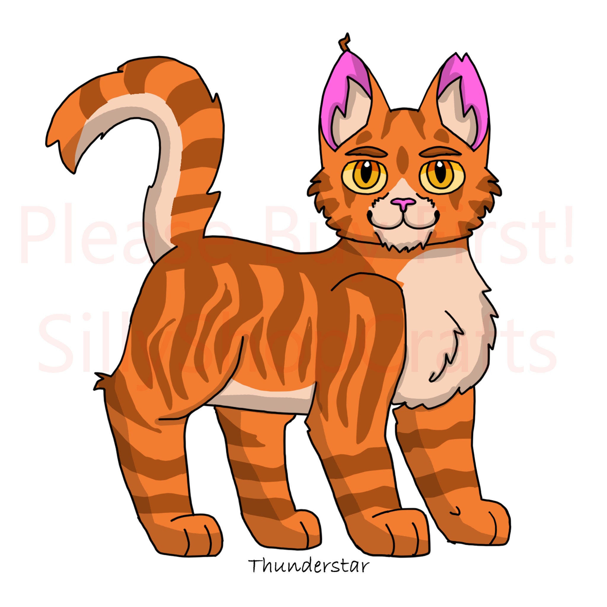 Warrior Cats Stickers: Clan Leaders Pngs - Thunderclan - (instant ...