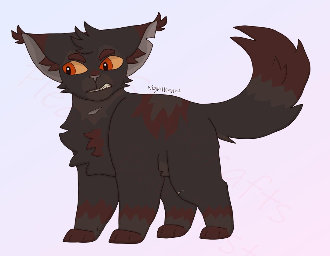 Nightheart - Warrior Cats PNG - Digital Sticker / Cake Topper / Gift ...