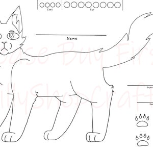 Cat / Warrior Cats / OC Reference Sheet Base Pack - Includes 8 Digital ...