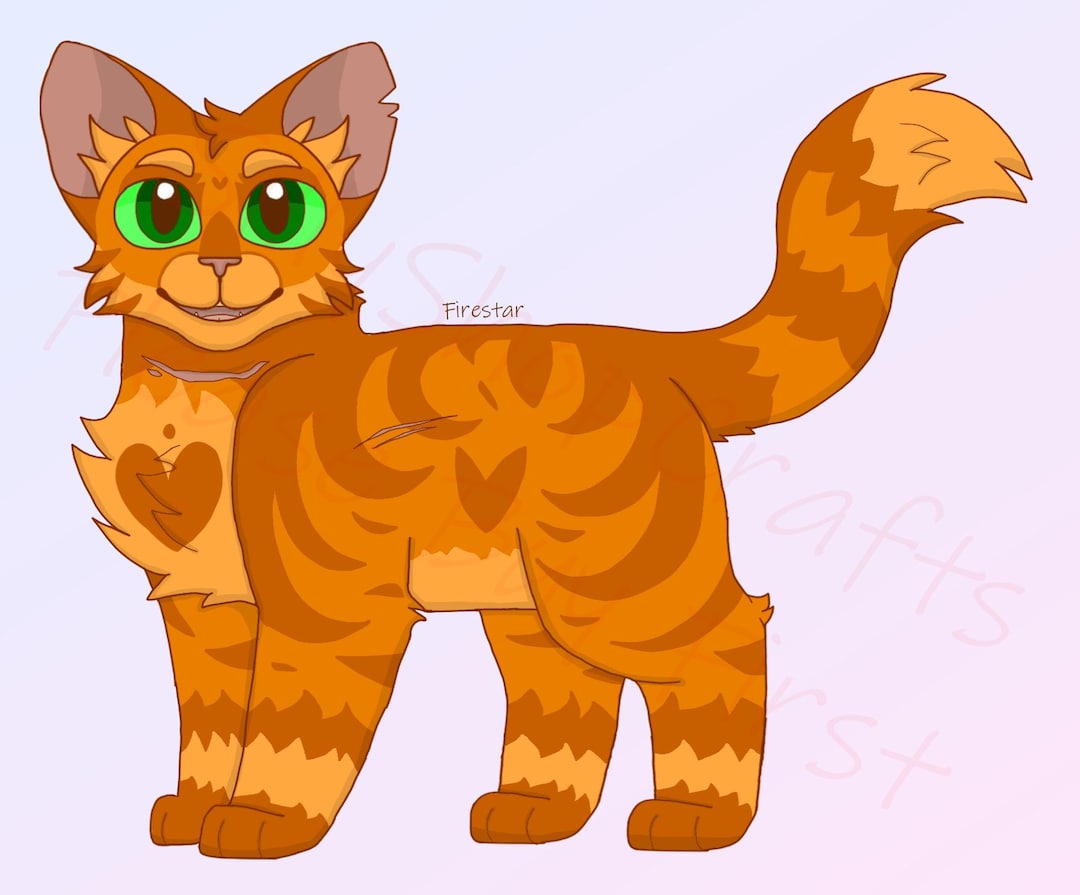 Firestar (alt. Design) - Warrior Cats PNG - Digital Sticker / Cake ...